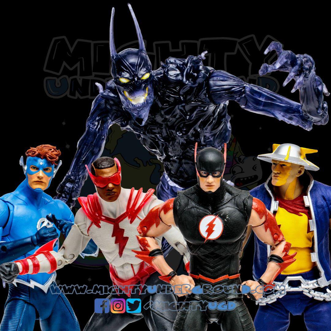 DC Multiverse: Speed Metal - 4 Figuren + The Darkest Knight BAF-Set