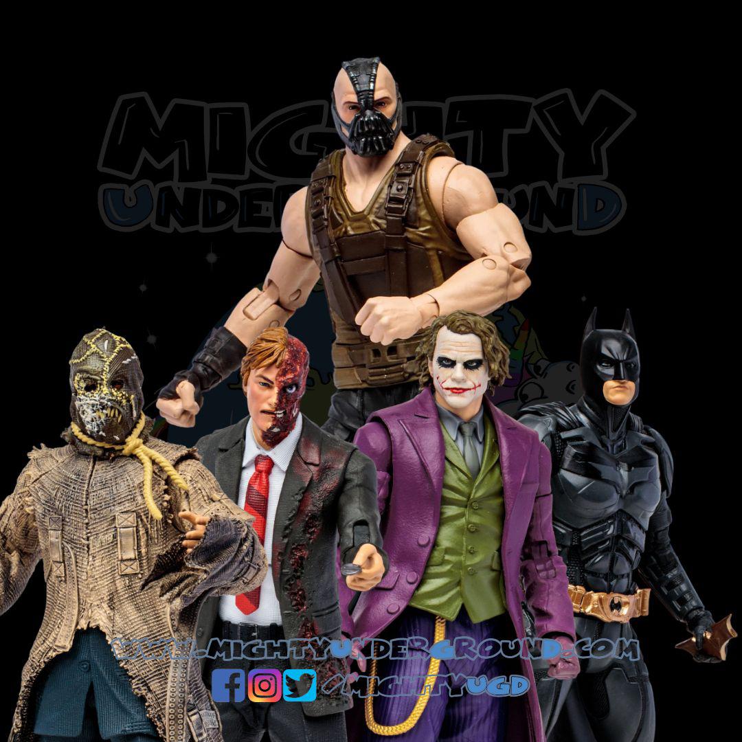 DC Multiverse: The Dark Knight Trilogy - 4 Figuren + Bane BAF-Set